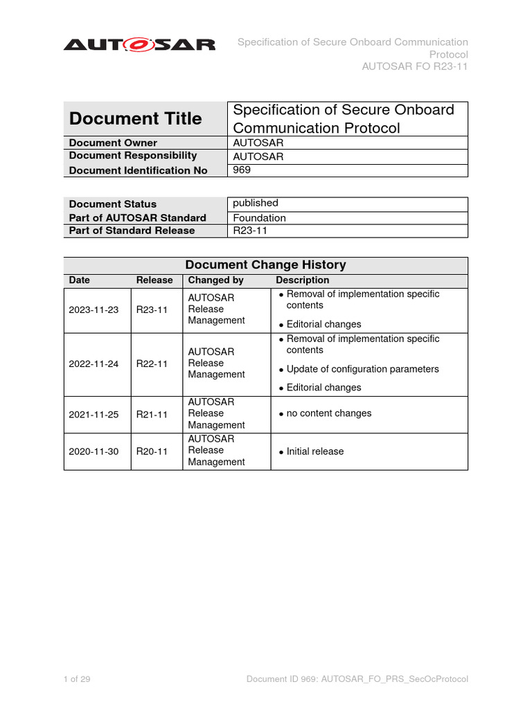 AUTOSAR FO PRS SecOcProtocol | PDF | Public Key Cryptography | Key (Cryptography)