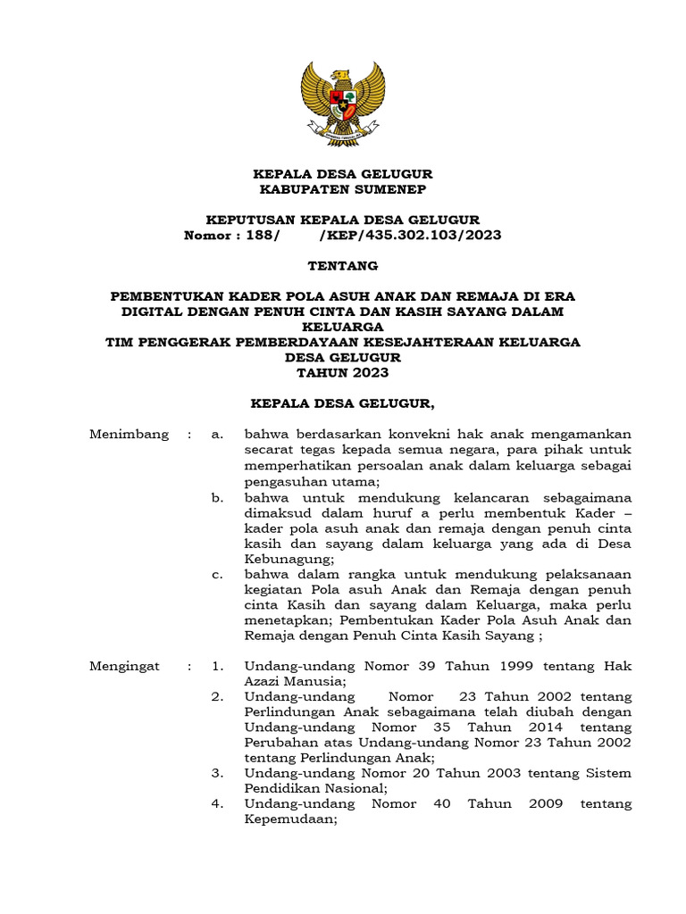 SK PAAR Kecamatan Batuan | PDF