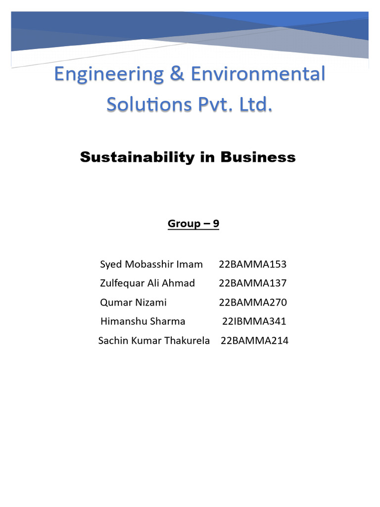 Group - 9 Engineering & Environmental Solutions PVT LTD | PDF | Waste | Environment