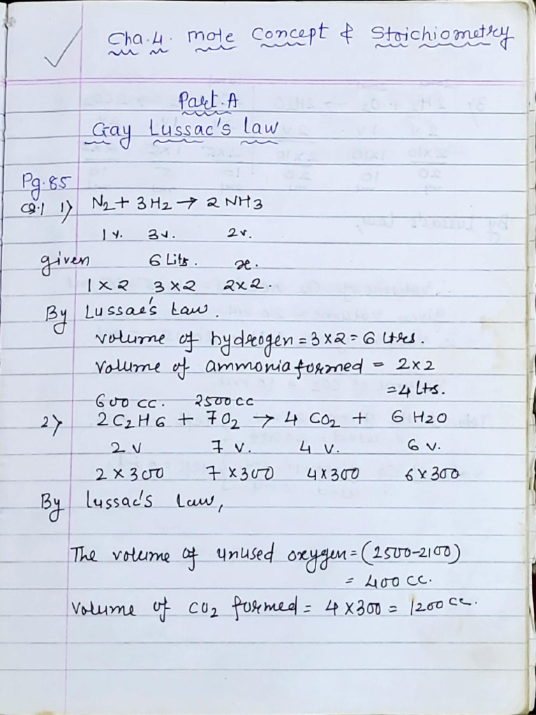 Chemistry Mole Concept and Stoichometry | PDF