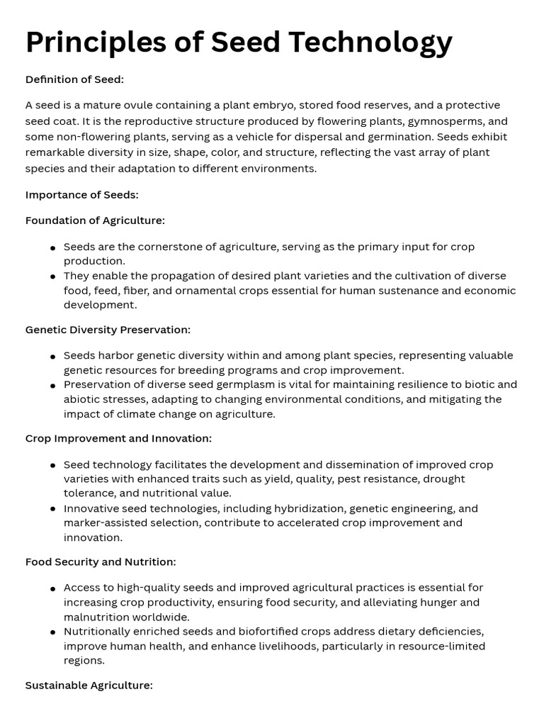 IPR+Principles of Seed Technology | PDF | Plant Breeding | Seed