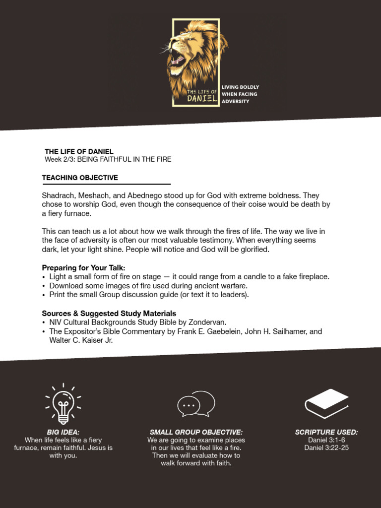 Daniel Sermon Script 02 | PDF | Shadrach, Meshach, And Abednego Daniel Sermon Script 02 | PDF | Shadrach, Meshach, And Abednego