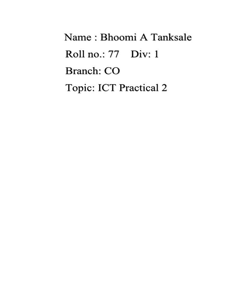 Ict Practical 2 Pdf Computer File Directory Computing 8178