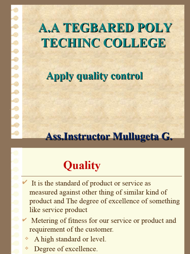 Applay Quality Control | PDF | Six Sigma