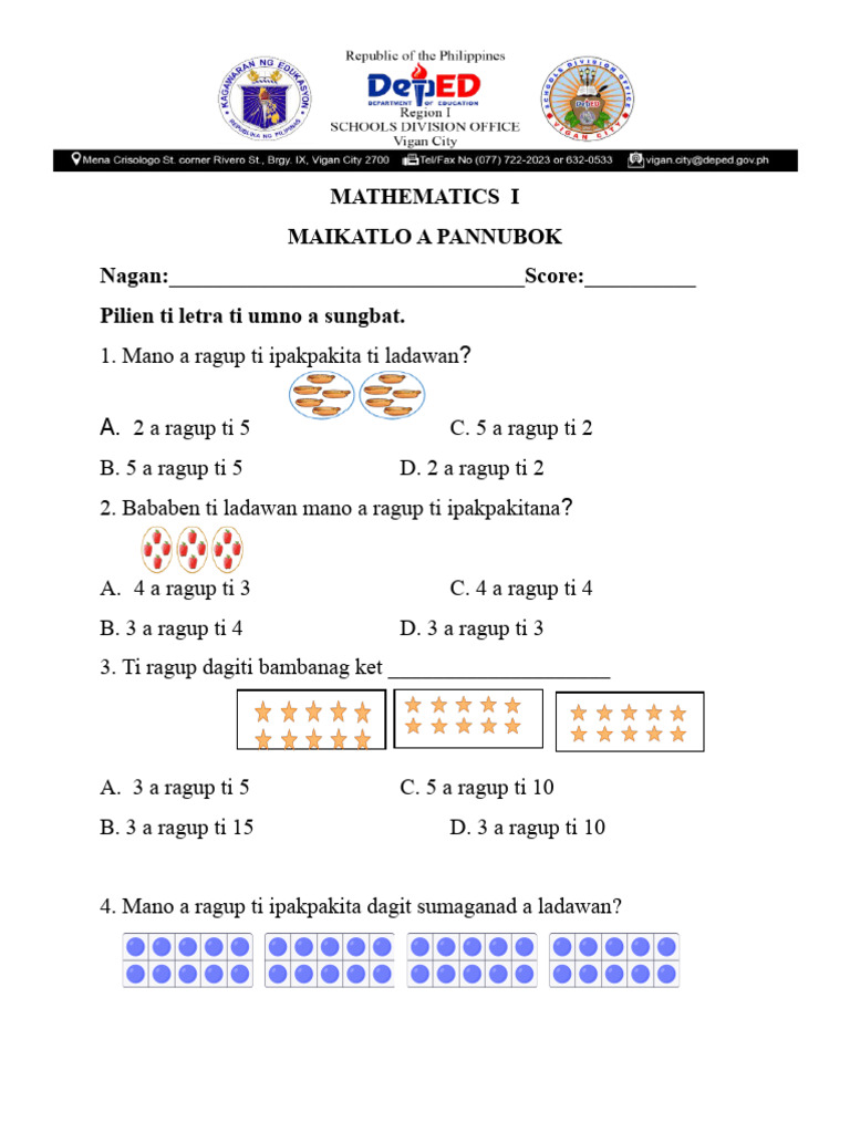 Math1 Quarter 3 Revised PT | PDF