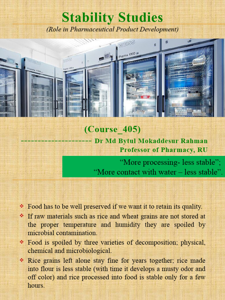 Stability Study 4th Yr Pharmacy Students RU | PDF | Shelf Life ...