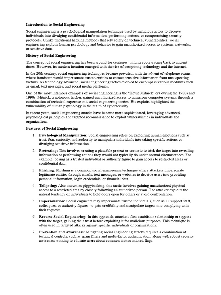 Social-Engineering | PDF | Social Engineering (Security) | Phishing