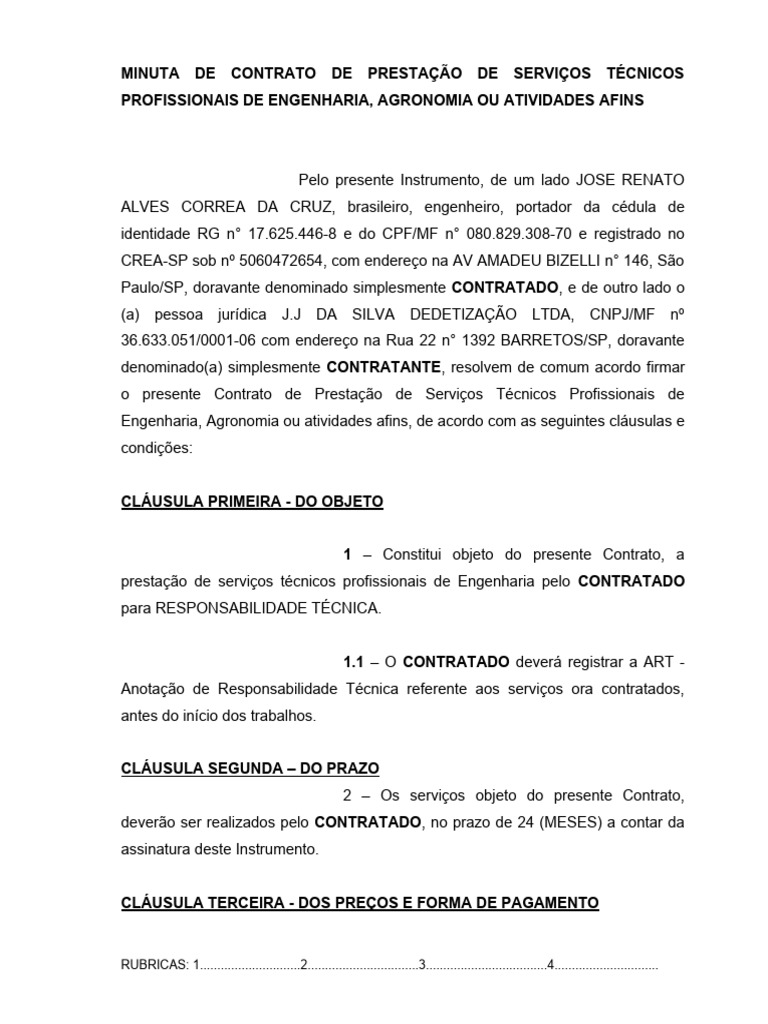 Contrato Responsabilidade Tecnica Valido | PDF | Direito