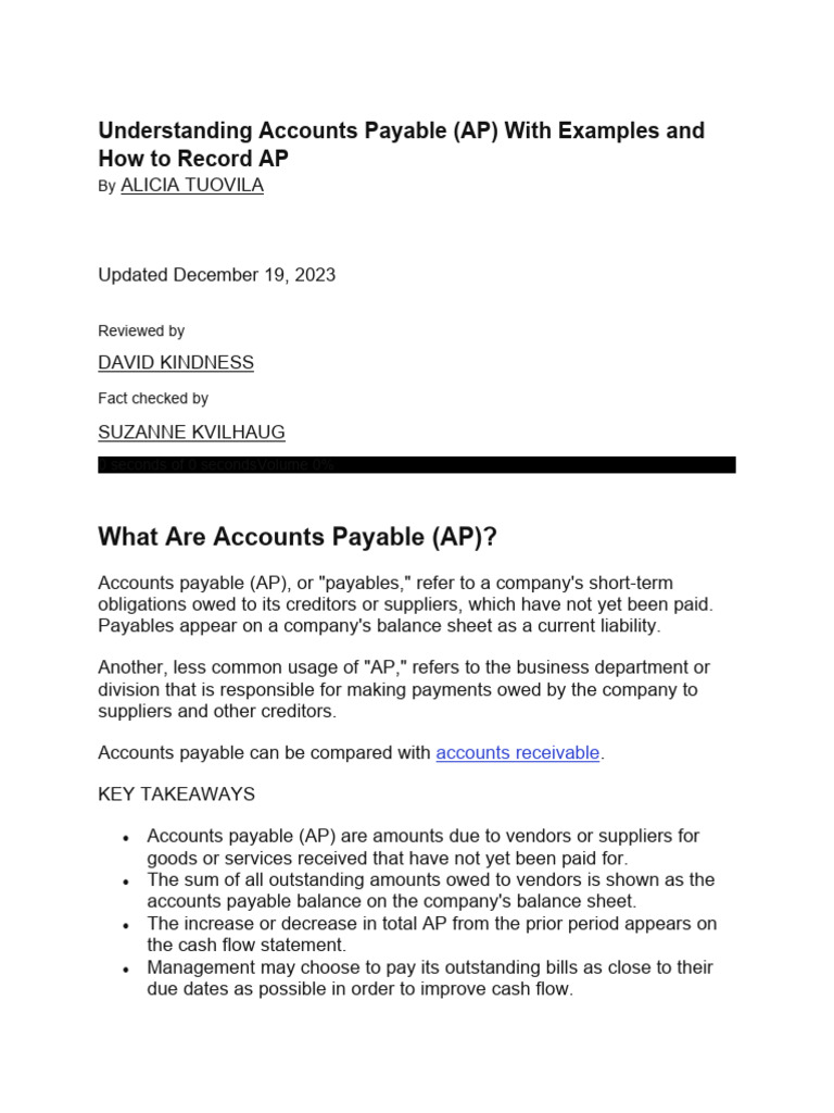 Accounts payble | PDF | Accounts Payable | Balance Sheet