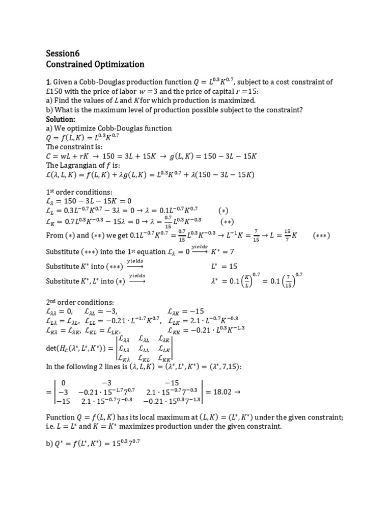 6 Exercises From Slides | PDF | Mathematics | Mathematical Optimization