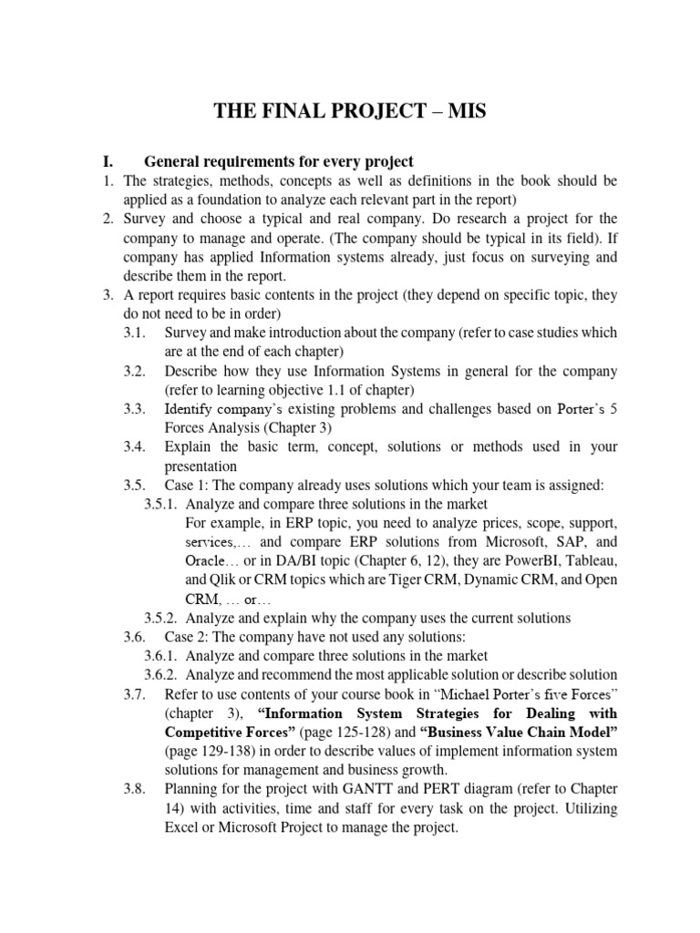 Final Project Requirements | PDF | Analytics | Business Intelligence