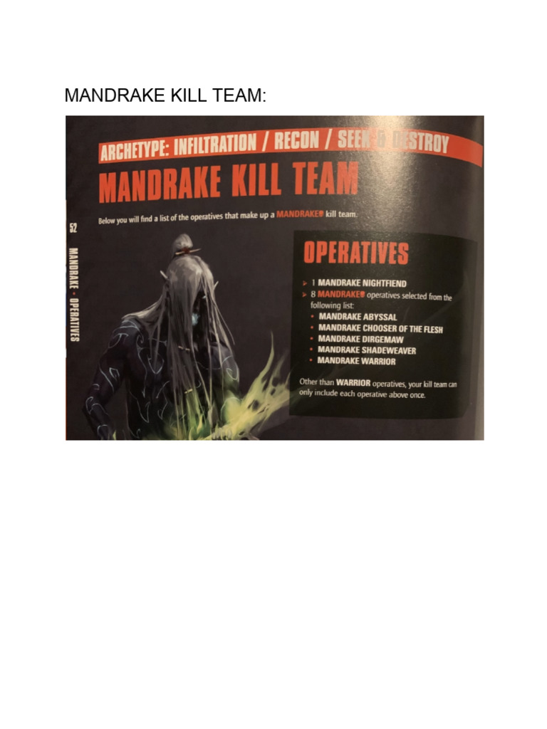 Mandrake Kill Team | PDF
