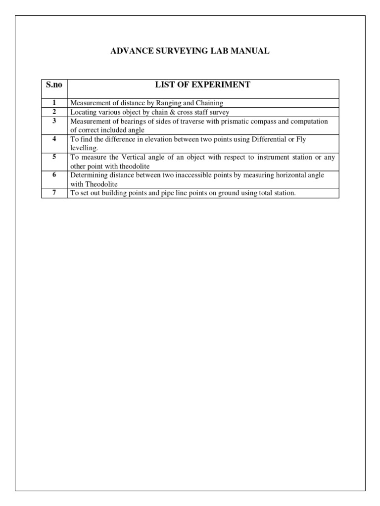 Advance Survey Lab Final | PDF | Surveying | Compass