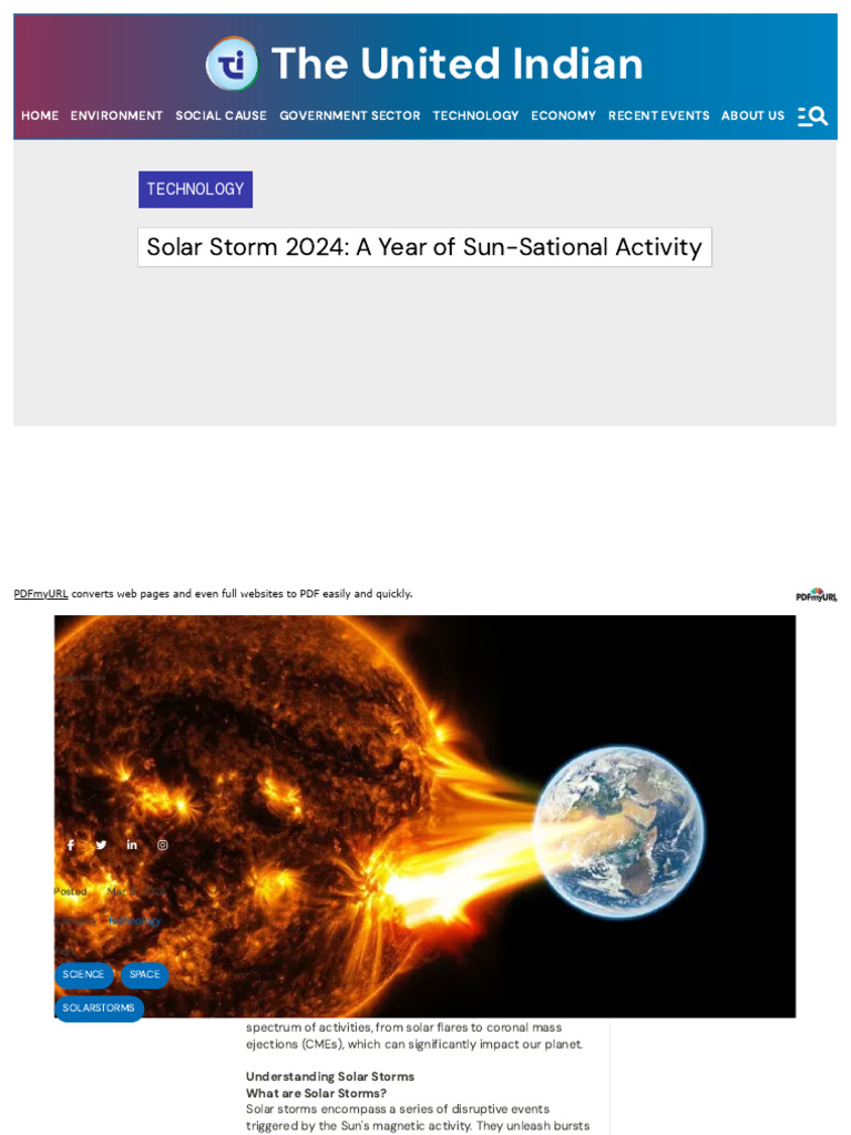 Solar Storm 2024 | PDF | Solar Flare | Sun
