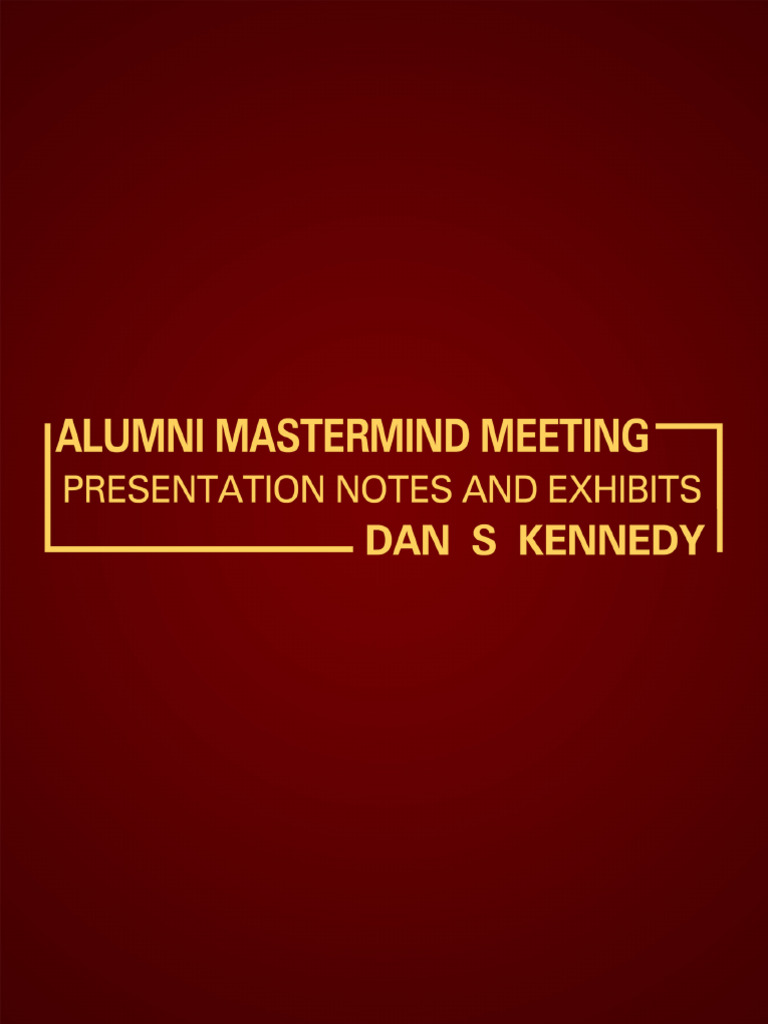 Alumni Mastermind Meeting | PDF | Entrepreneurship | Marketing