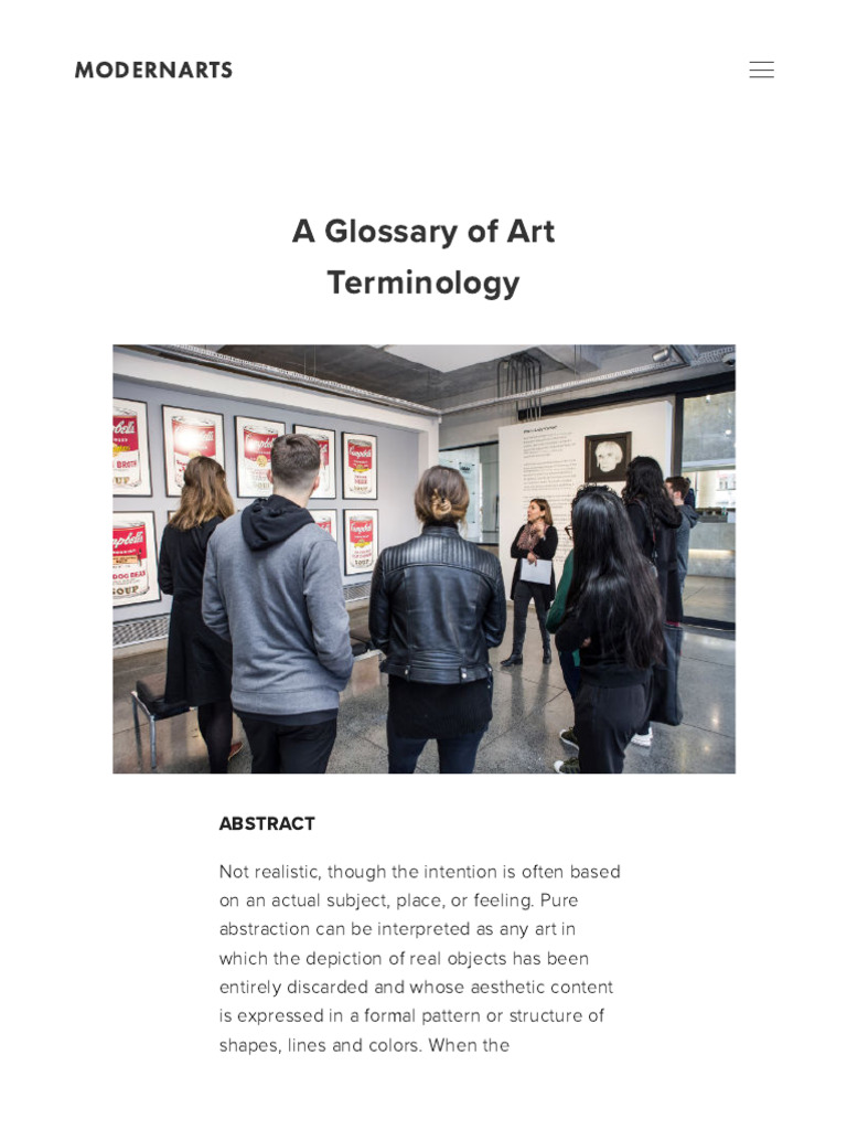 Art Terminology - A Glossary | PDF | Paintings | Composition (Visual Arts)