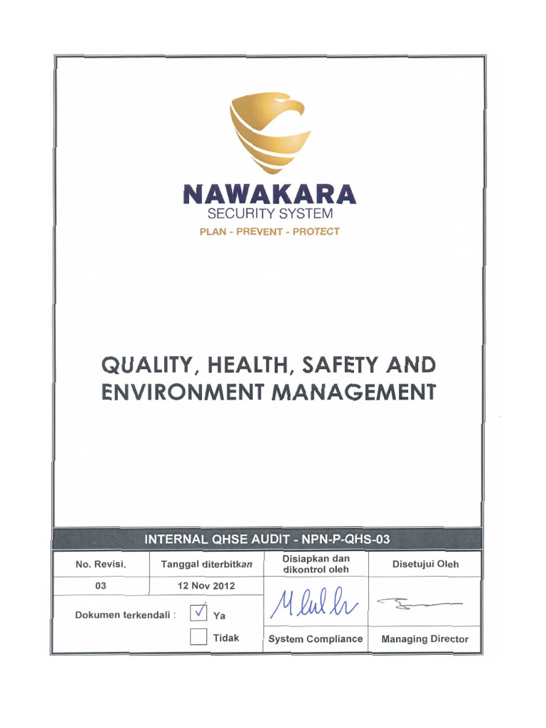 NPN-P-QHS-03 Rev.03 Internal QHSE Audit | PDF