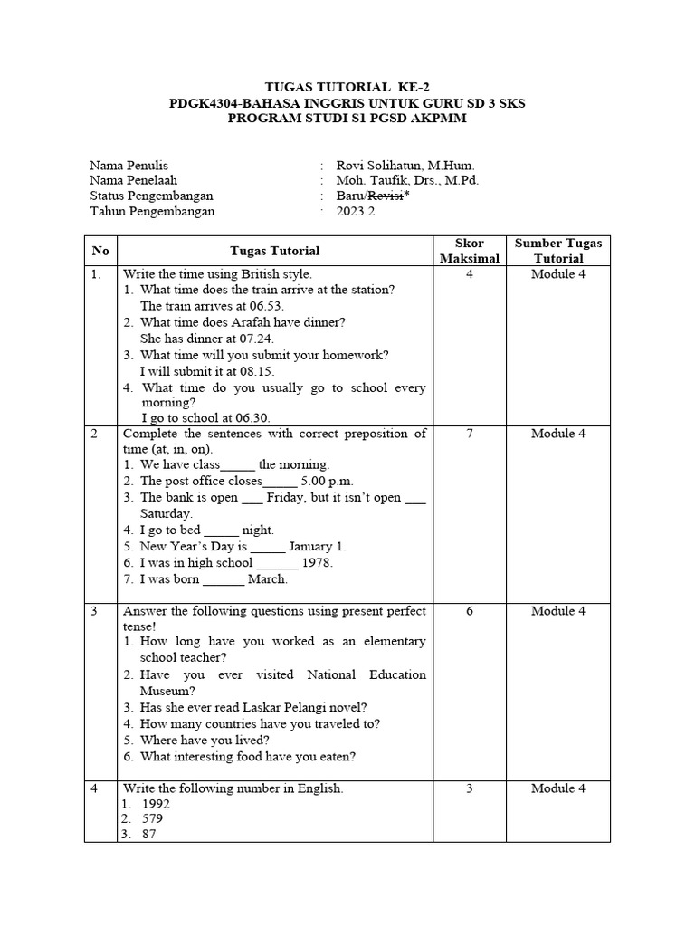 The Second Tutorial Assignment Pdf Grammar Syntax