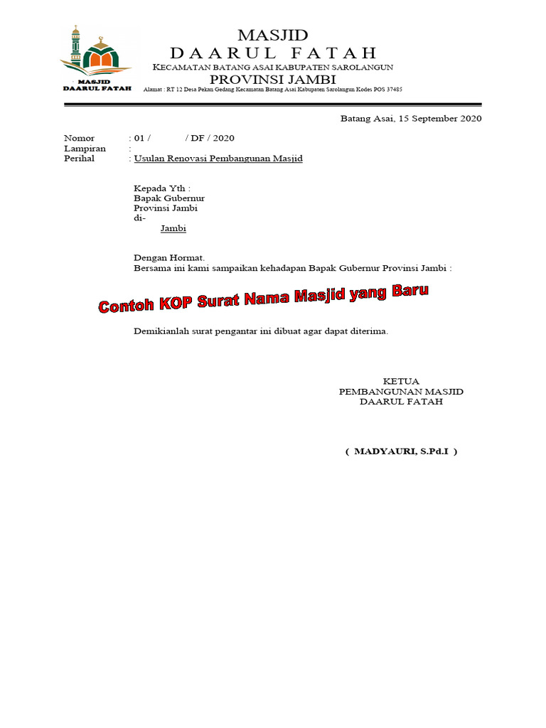 Kop Surat Masjid | PDF
