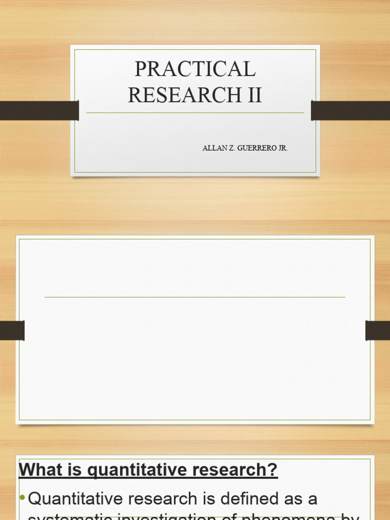 Understanding Quantitative Research Basics | PDF | Survey Methodology | Quantitative Research