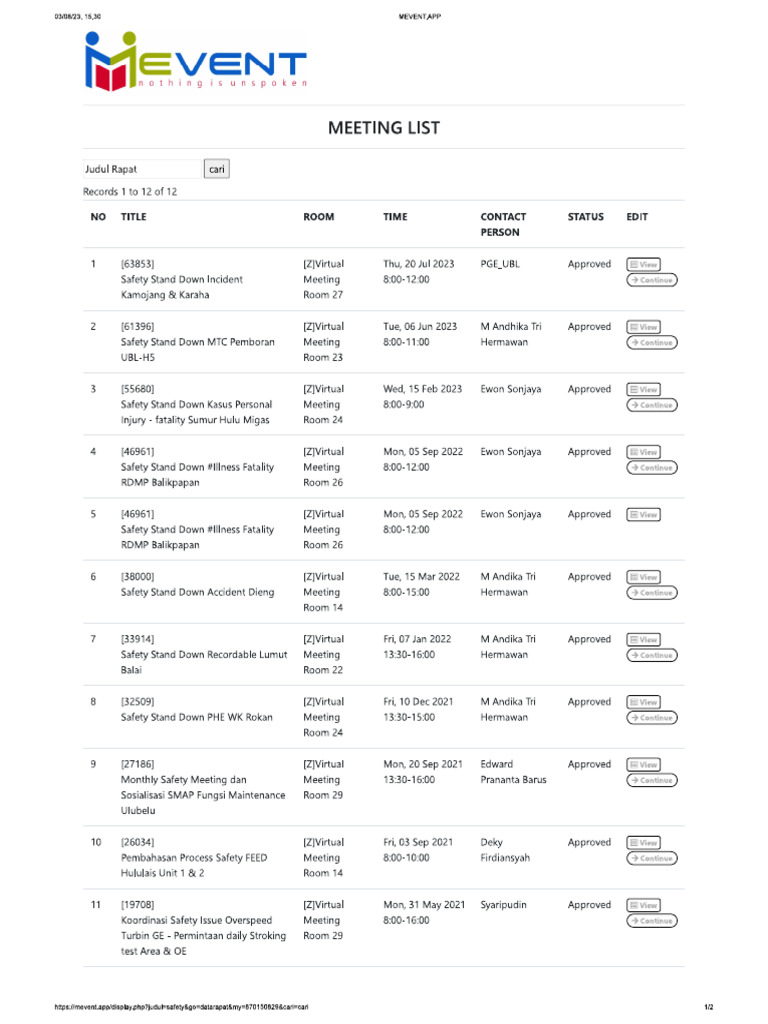 MEVENT SSD 1 Hal 1 | PDF