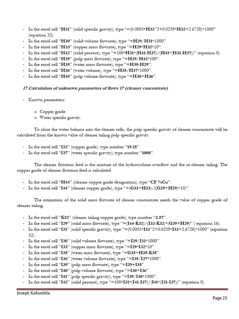 Material Balance in Froth Flotation Using Microsoft Excel Solver 26 | PDF | Physical Sciences ...