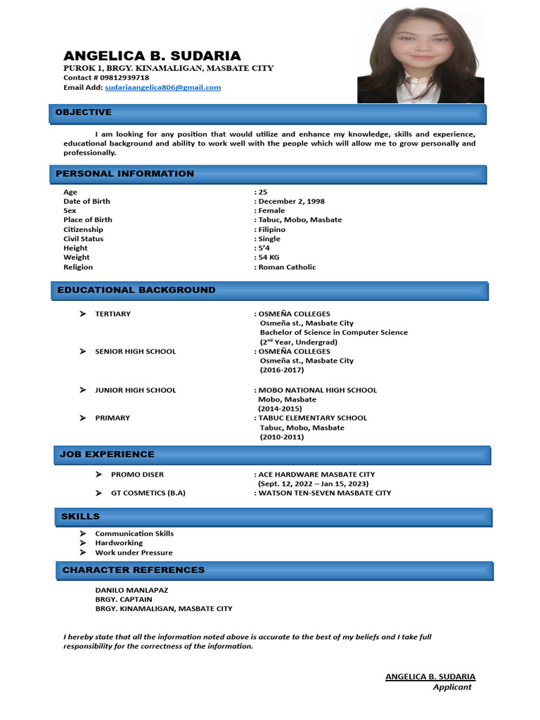 Resume Ni Kuya Notz | PDF