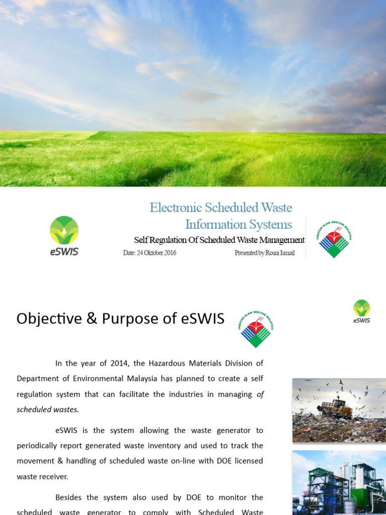 eSWIS KPP Rosni Ismail | PDF | Waste | Waste Management