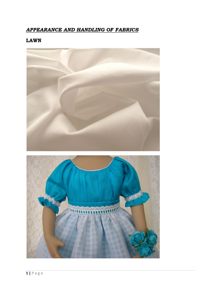 Appearance and Handling of Fabrics | PDF | Textiles | Yarn