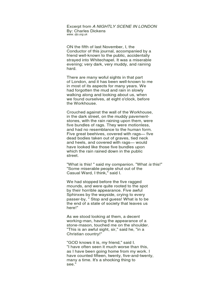 Excerpt From A NIGHTLY SCENE IN LONDON | PDF | Religion & Spirituality ...