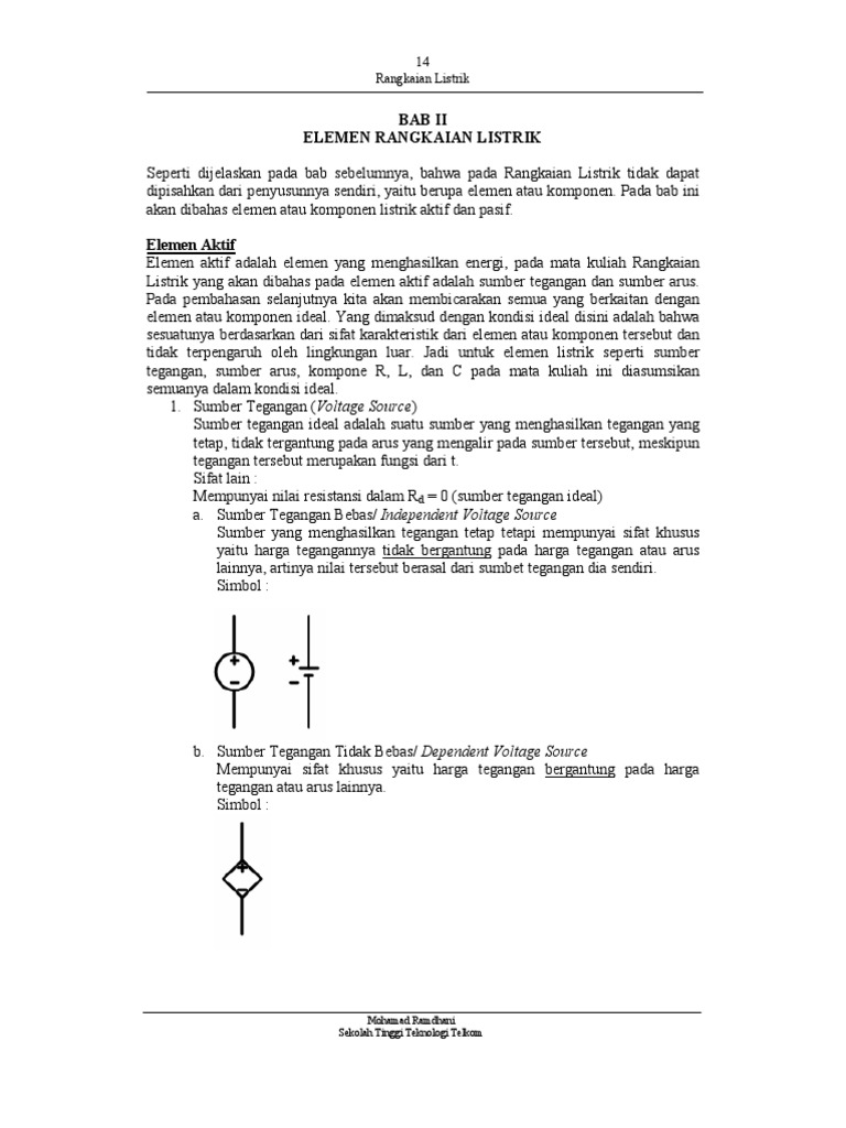 Rangkaian Listrik (Elemen Aktif Dan Pasif) | PDF