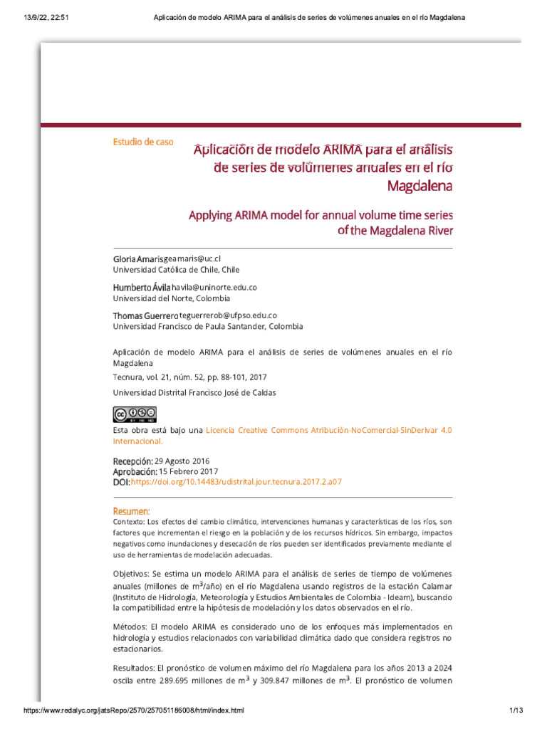 Aplicación de modelo ARIMA para el anál.. | PDF