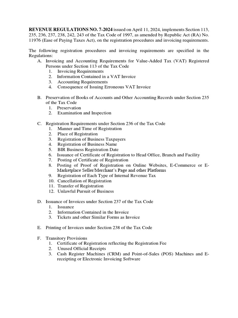 RR 7-2024 | PDF | Business | Law