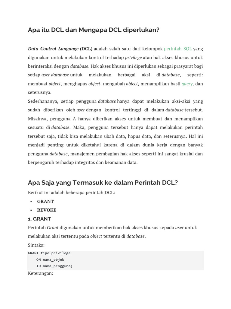 Apa itu DCL dan Mengapa DCL diperlukan | PDF