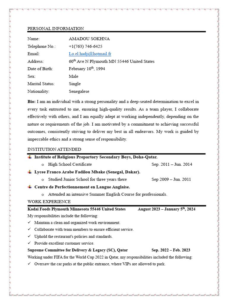 CV-Jim Lo.1 | PDF | Career & Growth | Business