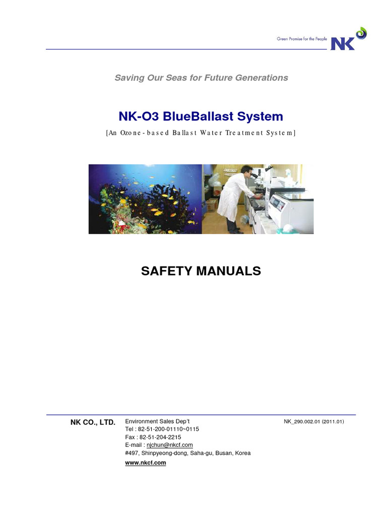 NK-O3 Safety Manuals (Rev.1) | PDF | Ozone | Oxygen