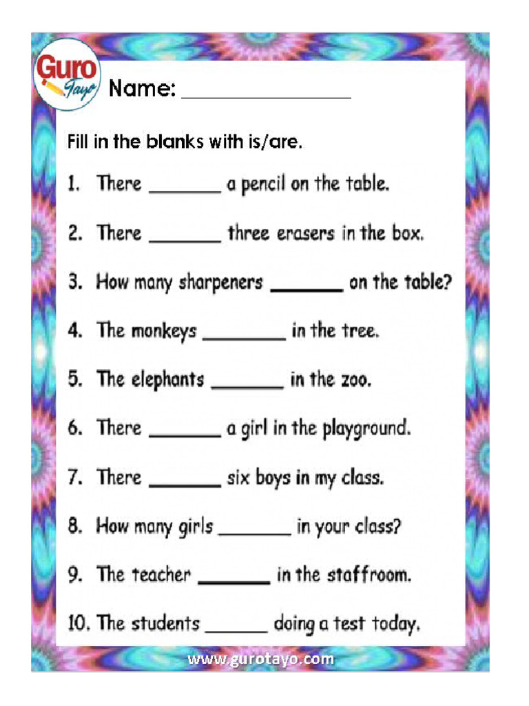 IS and ARE WORKSHEETS | PDF