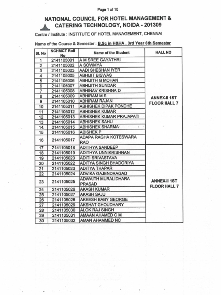 3rd Year B.Sc seating arrangement | PDF