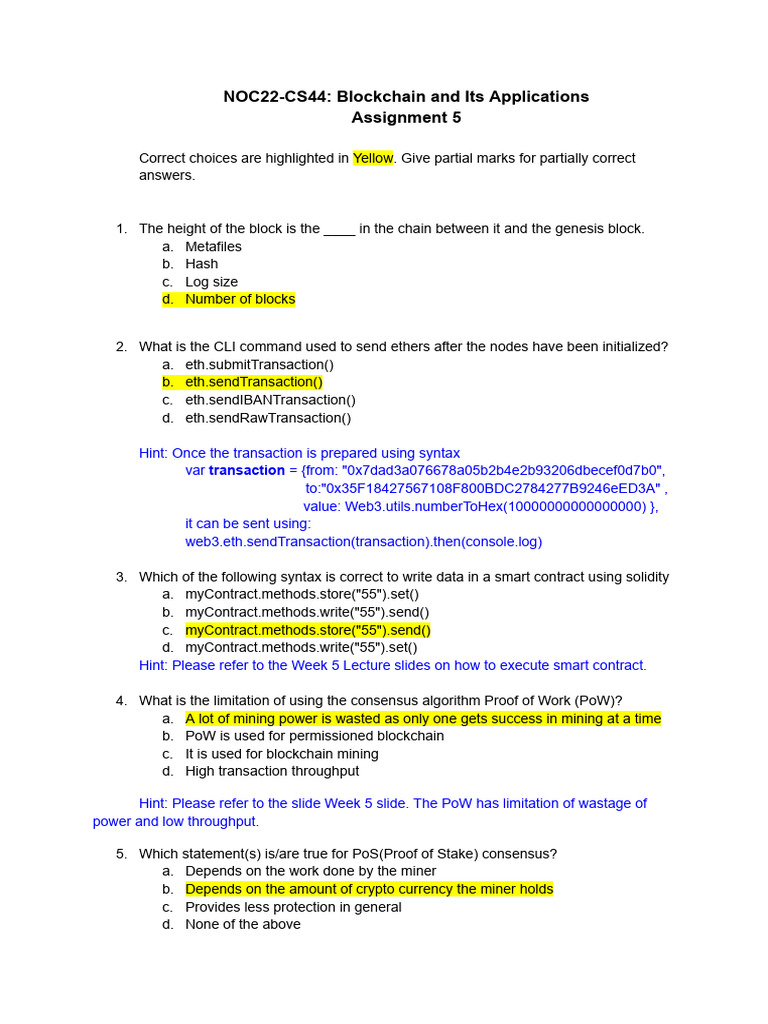 Assignment 5 Solution | PDF | Cryptocurrency | Computing