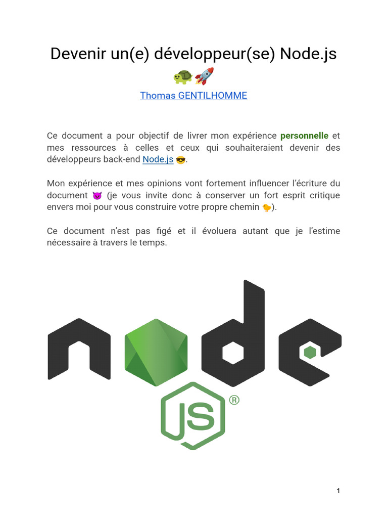 Devenir Un (E) Bon Développeur Node - Js ?? | PDF | Programmation informatique | Génie logiciel