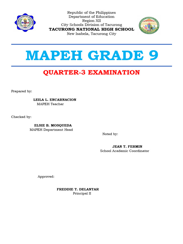 Mapeh G9 Quarter 3 Summative Test | PDF | Frédéric Chopin | Romanticism