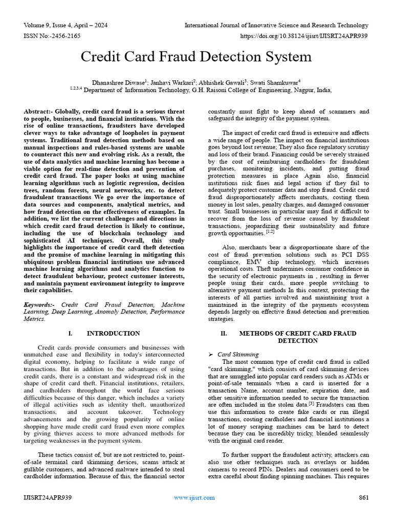 Credit Card Fraud Detection System | PDF | Phishing | Credit Card