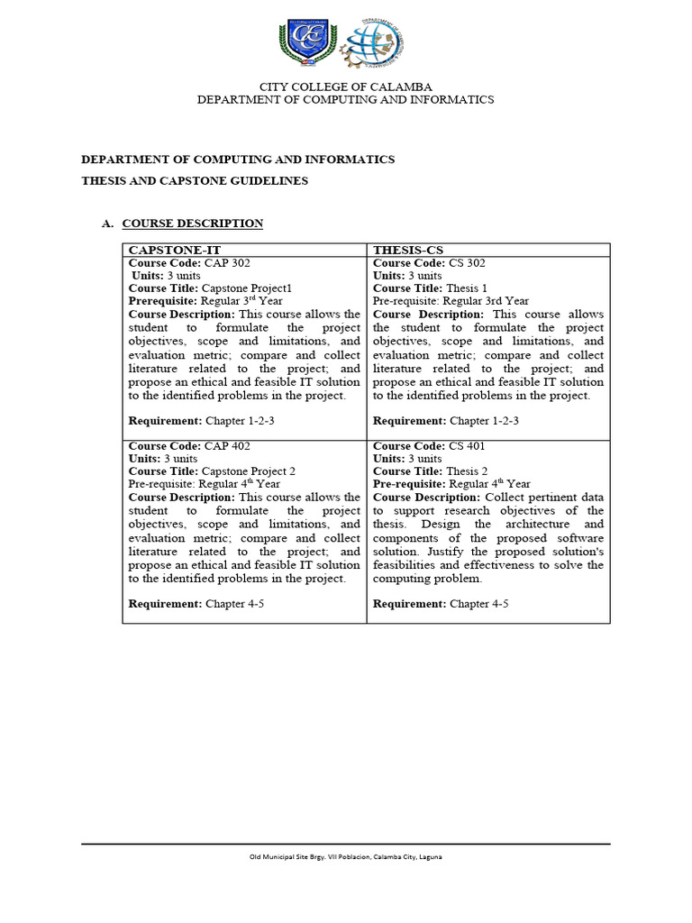 Revised Delatorre Capstone Thesis Guidelines 1 | PDF | Computer Science ...