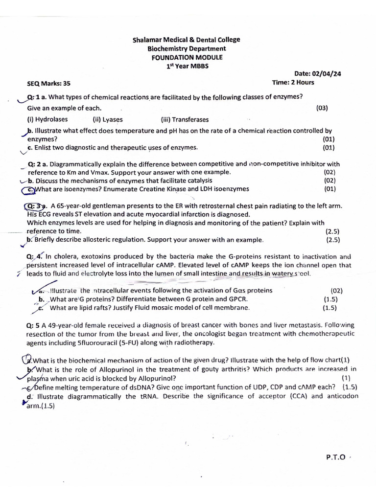 Biochemistry Module 1 SMDC First Year | PDF