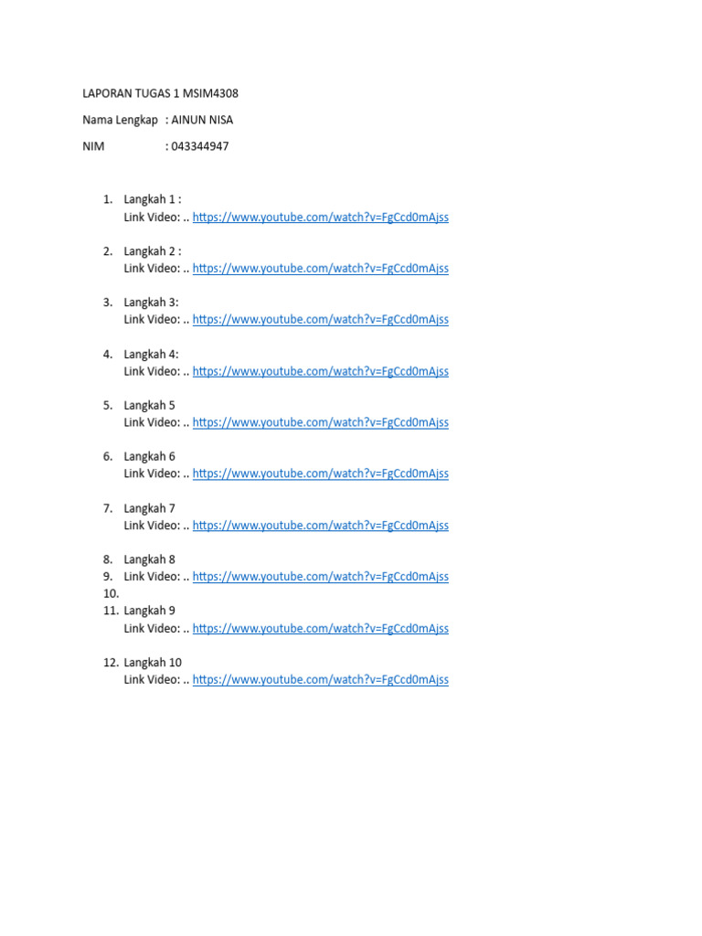 Laporan Tugas 1 MSIM 4308 | PDF