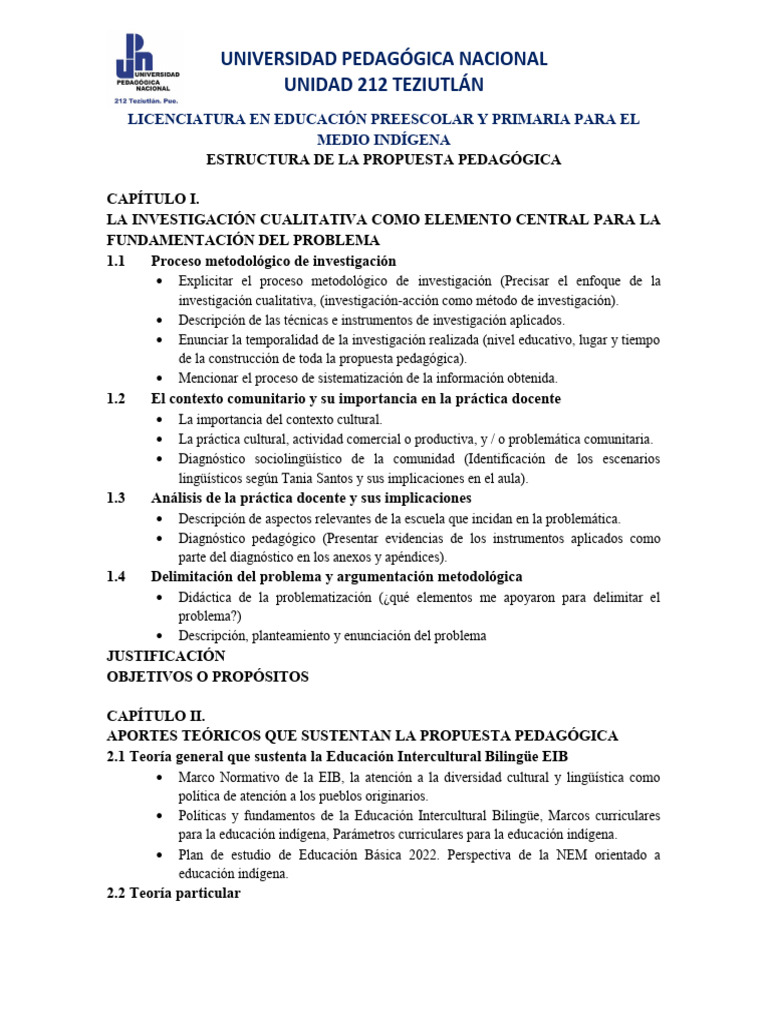 Estructura Propuesta Pedagogica LEPEPMI 2023 | PDF | Pedagogía | Evaluación