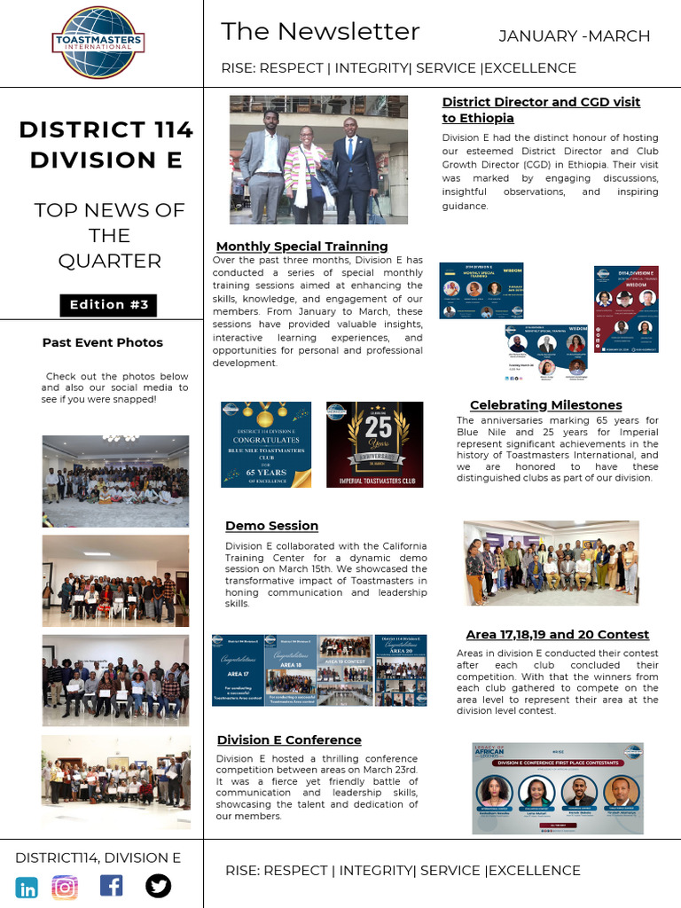 Division E Edition 3 Newsletter | PDF | Leadership | Public Speaking