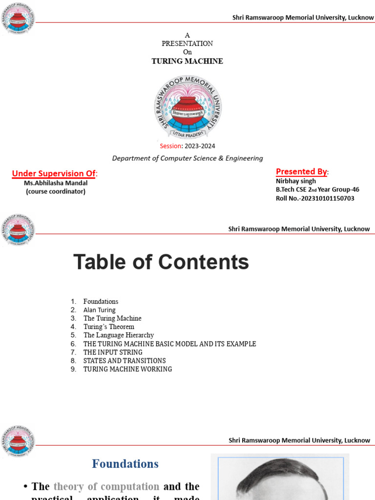 TURING MACHINE | PDF | Alan Turing | Applied Mathematics