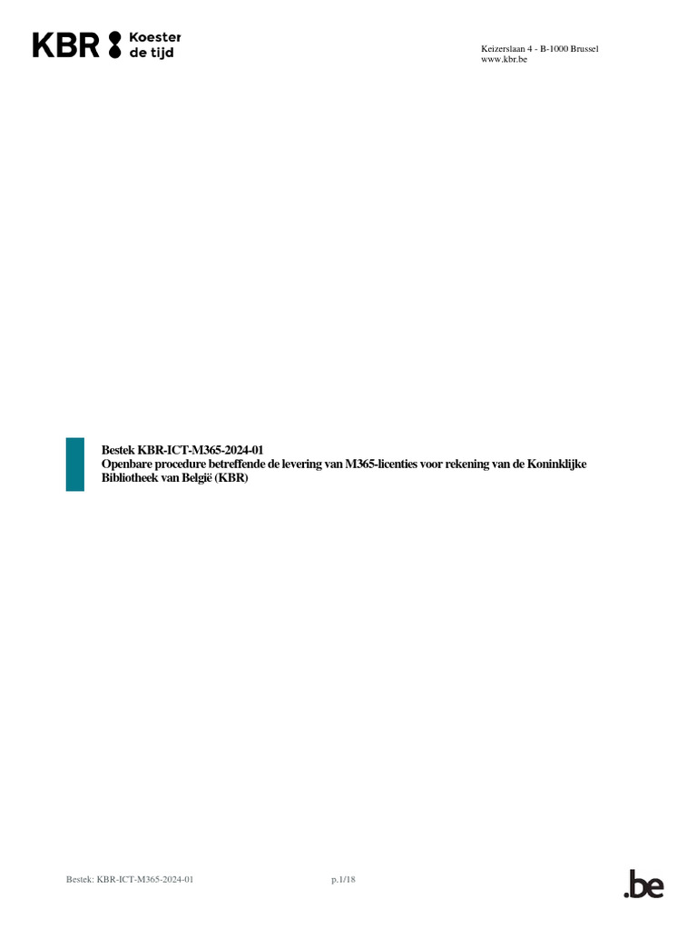 KBR ICT M365 2024 01 - Bestek | PDF