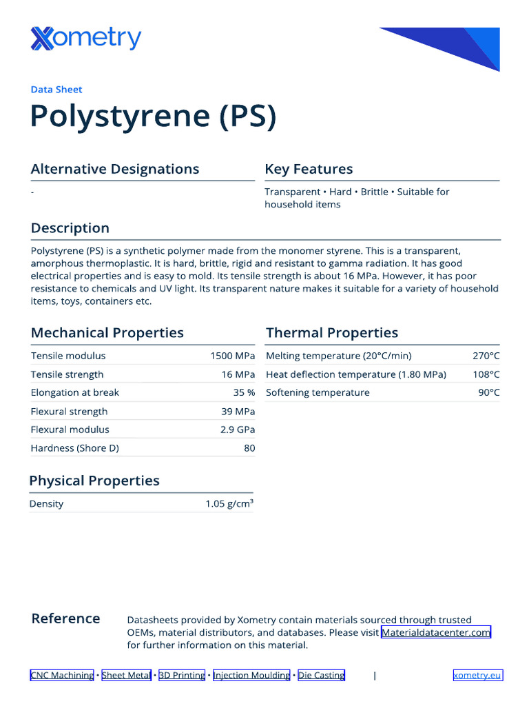 Polystyrene Properties | PDF